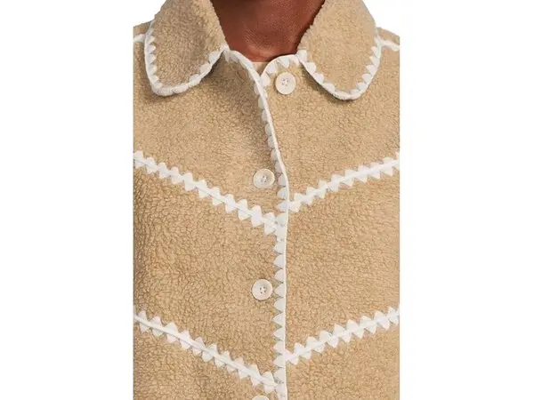 UGG Ellison Fluff Shell Jacket Heather Fog - Red