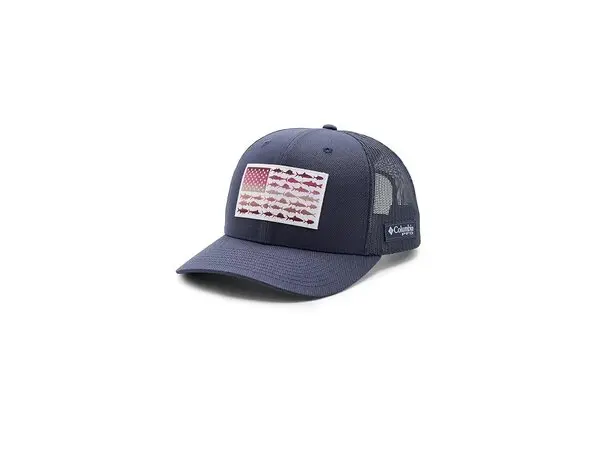 Columbia Pfg Fish Flag Mesh Snap Back Hat - Blue