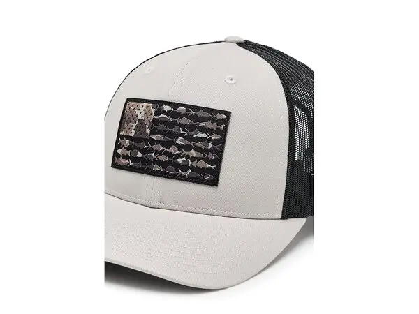 Columbia Pfg Fish Flag Mesh Snap Back Hat - Gray