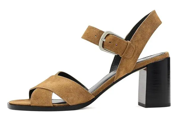 Vince Salma Strappy Block Heel Sandals - Tan