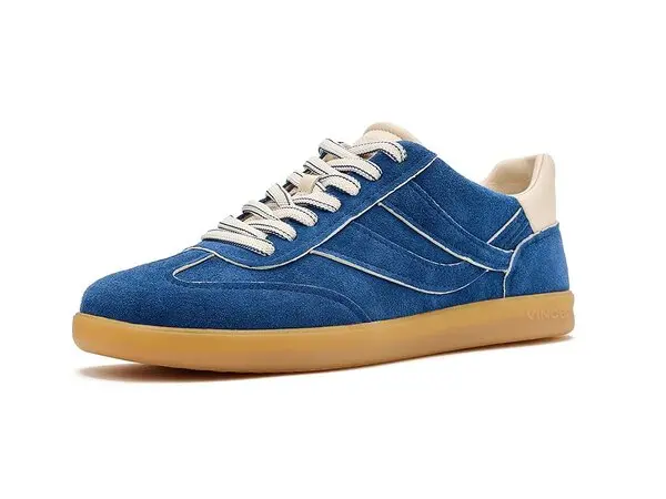 Vince Oasis Edge Paint-w Lace-up Shoes In Suede - Blue