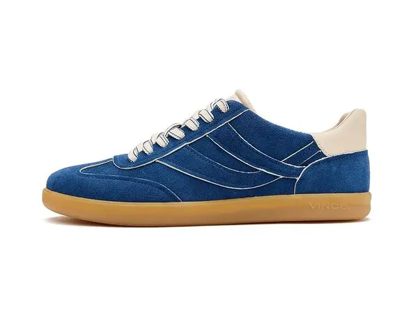 Vince Oasis Edge Paint-w Lace-up Shoes In Suede - Blue