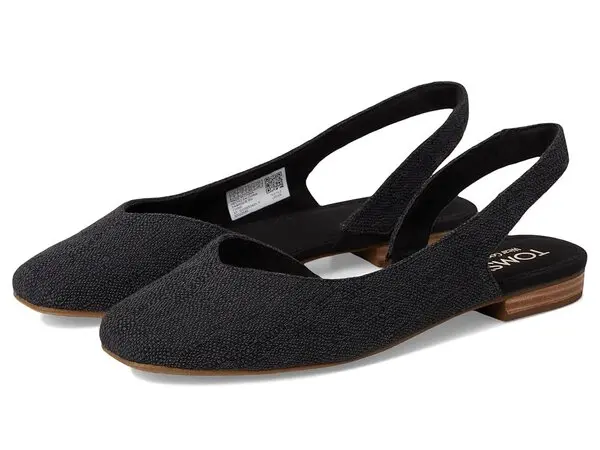 Toms Alene Slingback Flat Shoes - Black