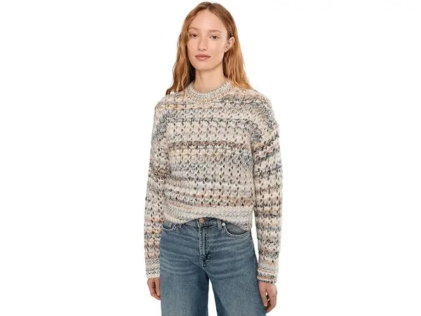 Madewell Fawn Open Stitch Stripe Pullover Sweater