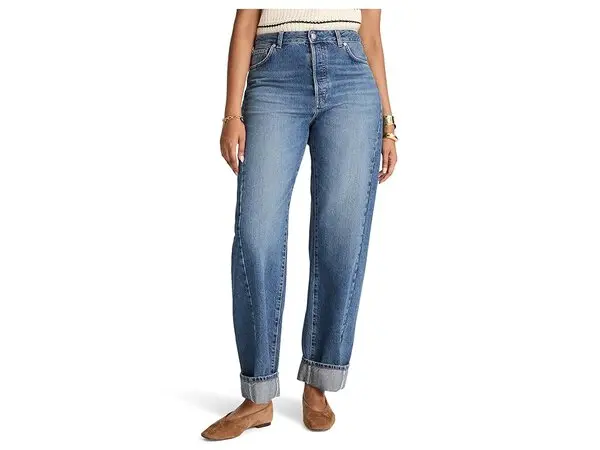 Madewell Pieced Barrel Jeans With Cuff In Mosby Wash