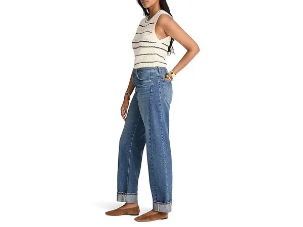 Madewell Pieced Barrel Jeans With Cuff In Mosby Wash