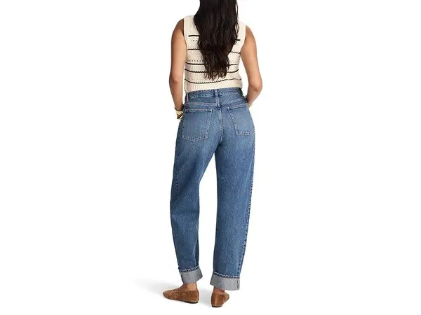 Madewell Pieced Barrel Jeans With Cuff In Mosby Wash