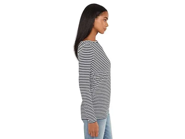 Madewell Side Ruched Slub Long Sleeve Stripe