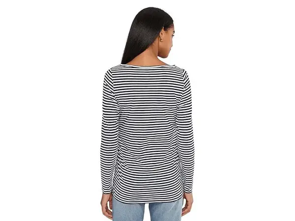 Madewell Side Ruched Slub Long Sleeve Stripe