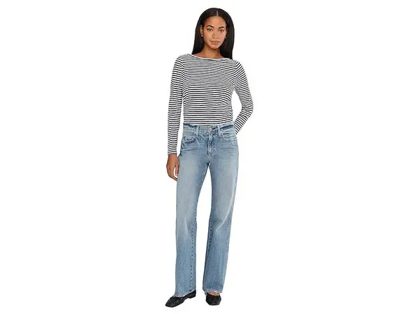 Madewell Side Ruched Slub Long Sleeve Stripe