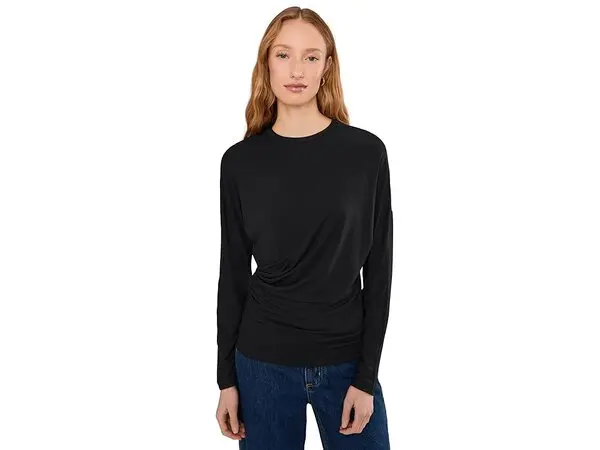Vince Long Sleeve Crew With Draped Detail