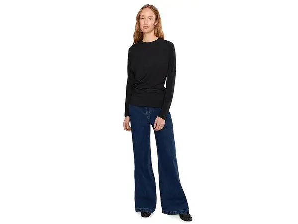 Vince Long Sleeve Crew With Draped Detail
