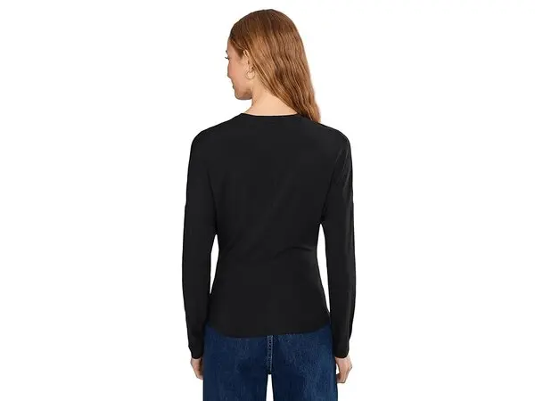 Vince Long Sleeve Crew With Draped Detail