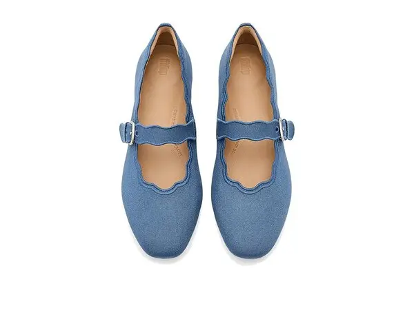 Fitflop Delicato Wave-edge Canvas Mary Janes - Blue