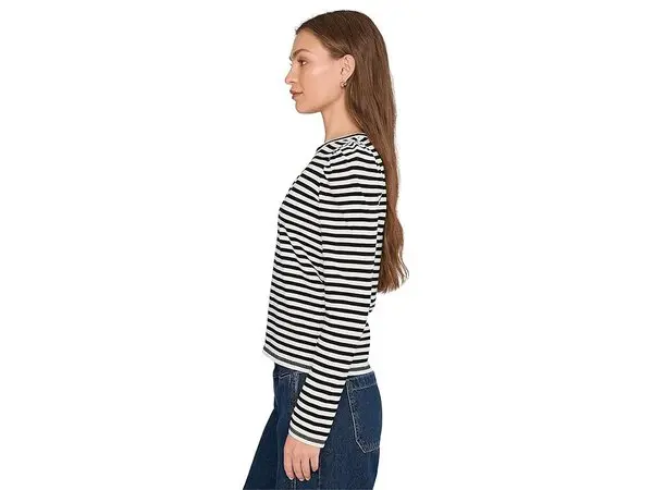 Madewell Easy Puff Sleeve Long Sleeve Stripe T-shirt - Blue