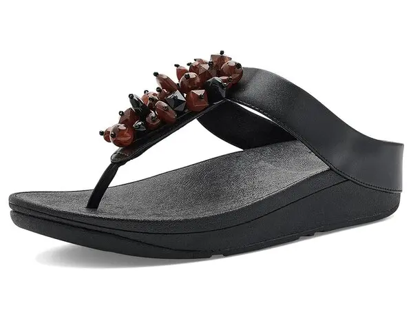 Fitflop Fino Embellished Wedge Sandals - Black