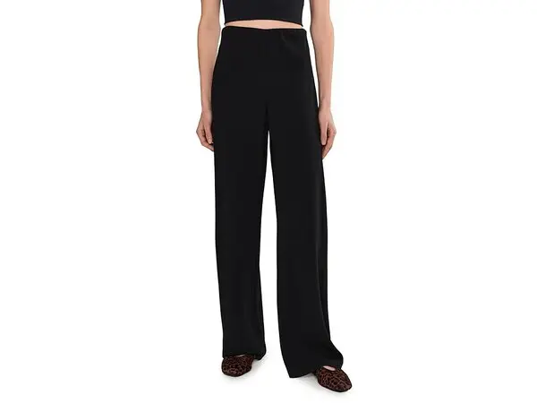 Vince High Waist Crepe Bias Pants - Black