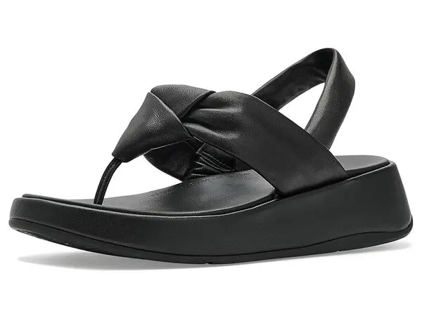 Fitflop F Mode Knot Soft Leather Back Strap Sandals - Black