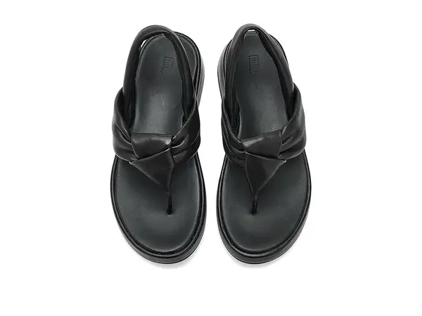 Fitflop F Mode Knot Soft Leather Back Strap Sandals - Black