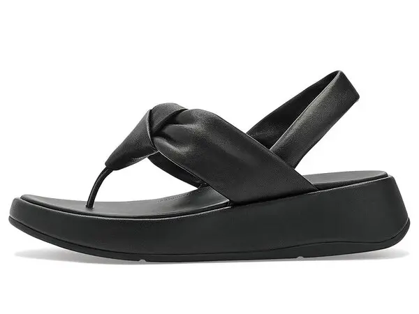 Fitflop F Mode Knot Soft Leather Back Strap Sandals - Black
