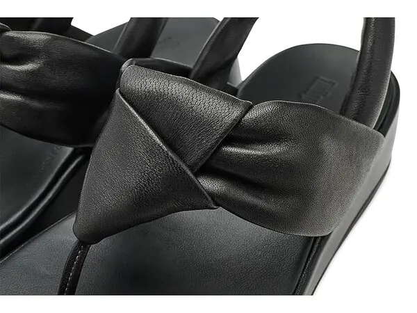 Fitflop F Mode Knot Soft Leather Back Strap Sandals - Black