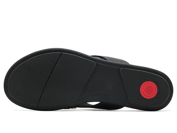 Fitflop Gracie Flower Leather Wedge Flip-flops - Black