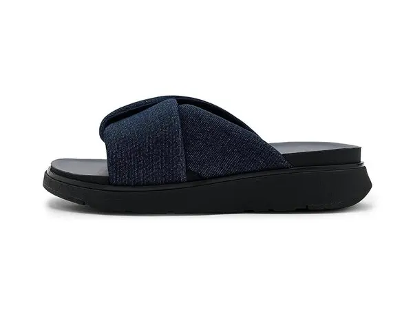 Fitflop Gen Ff Folded Denim Slides Wedge Sandals