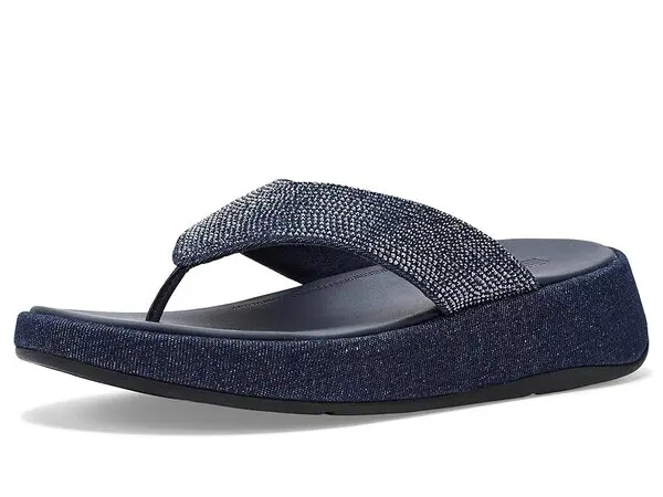 Fitflop F Mode Denim And Hotfix Wedge Sandals