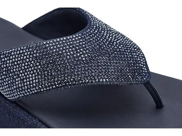 Fitflop F Mode Denim And Hotfix Wedge Sandals