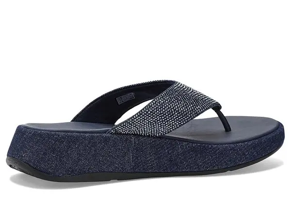 Fitflop F Mode Denim And Hotfix Wedge Sandals