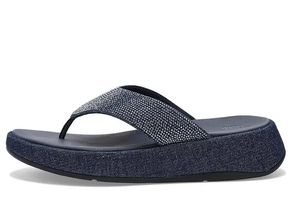 Fitflop F Mode Denim And Hotfix Wedge Sandals