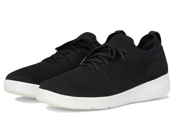 Fitflop Super-q Knit Slip-on Laced Sneakers - Black