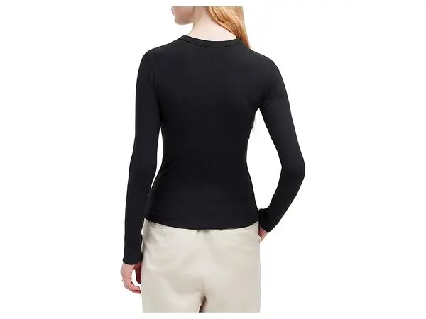 Madewell Modal Rib Long Sleeve Crewneck - Black