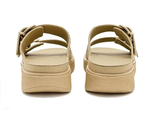 Fitflop Gen Ff Buckle Suede Wedge Slides - Brown
