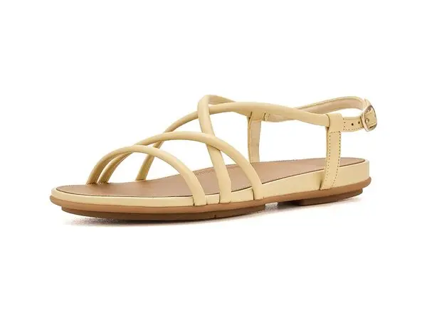 Fitflop Gracie Leather Strappy Wedge Sandals - Tan