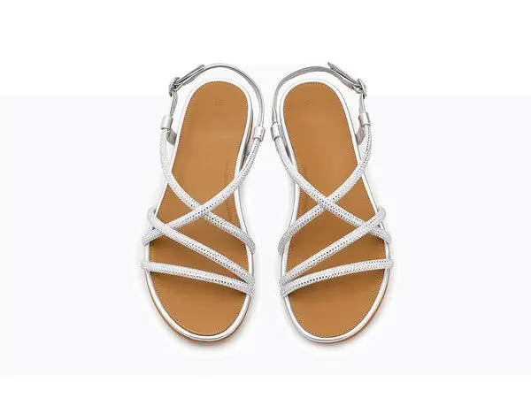 Fitflop Gracie Crystal Embellished Strappy Wedge Sandals - Silver