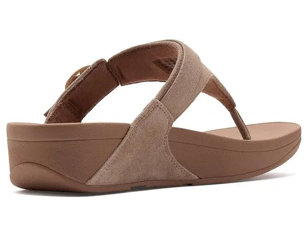 Fitflop Lulu Buckle Suede Wedge Sandals - Brown