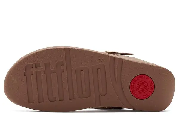 Fitflop Lulu Buckle Suede Wedge Sandals - Brown