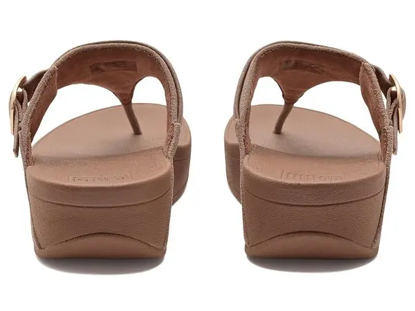 Fitflop Lulu Buckle Suede Wedge Sandals - Brown