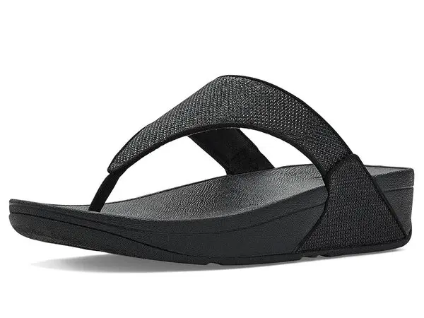Fitflop Lulu Shimmerglitz Wedge Sandals - Black