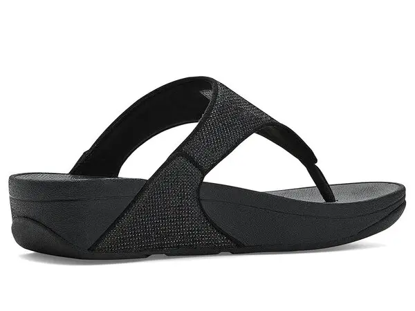 Fitflop Lulu Shimmerglitz Wedge Sandals - Black