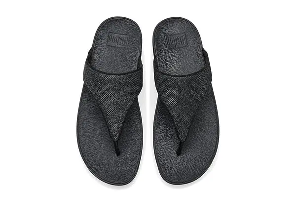 Fitflop Lulu Shimmerglitz Wedge Sandals - Black