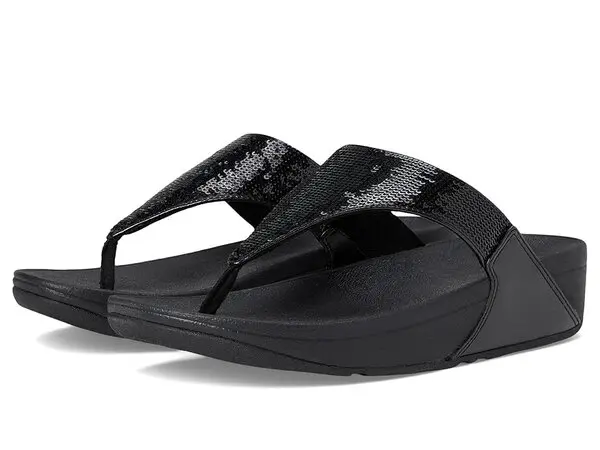 Fitflop Lulu Sequin Wedge Sandals - Black