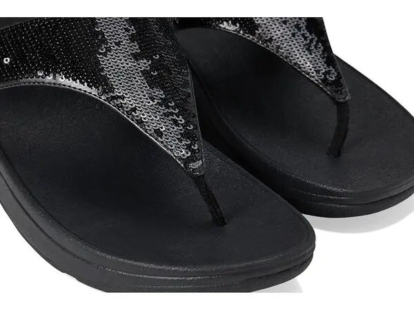 Fitflop Lulu Sequin Wedge Sandals - Black