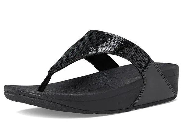 Fitflop Lulu Sequin Wedge Sandals - Black
