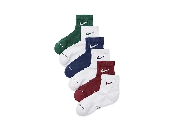 Nike Elevated Ankle Athletic Socks Set Of Six - Blue