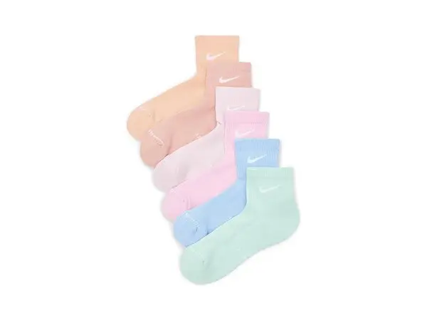 Nike Elevated Ankle Athletic Socks Set Of Six - Multi
