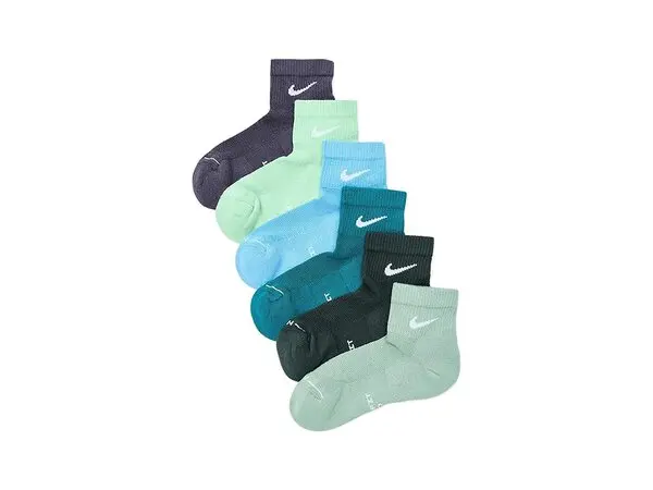 Nike Elevated Ankle Athletic Socks Set Of Six - Multi