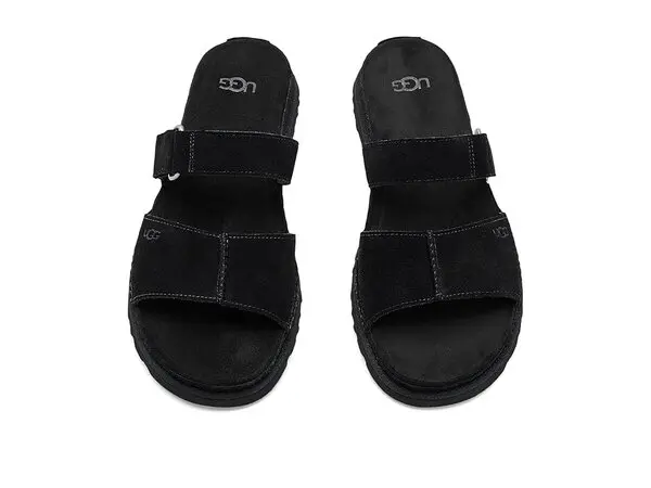 UGG Goldengaze Suede Slides With Adjustable Strap - Black