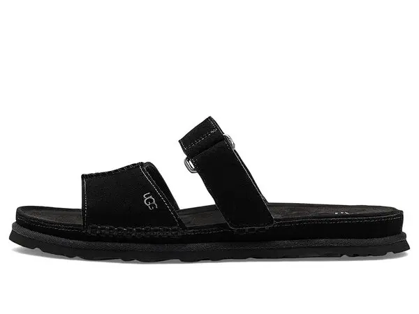 UGG Goldengaze Suede Slides With Adjustable Strap - Black
